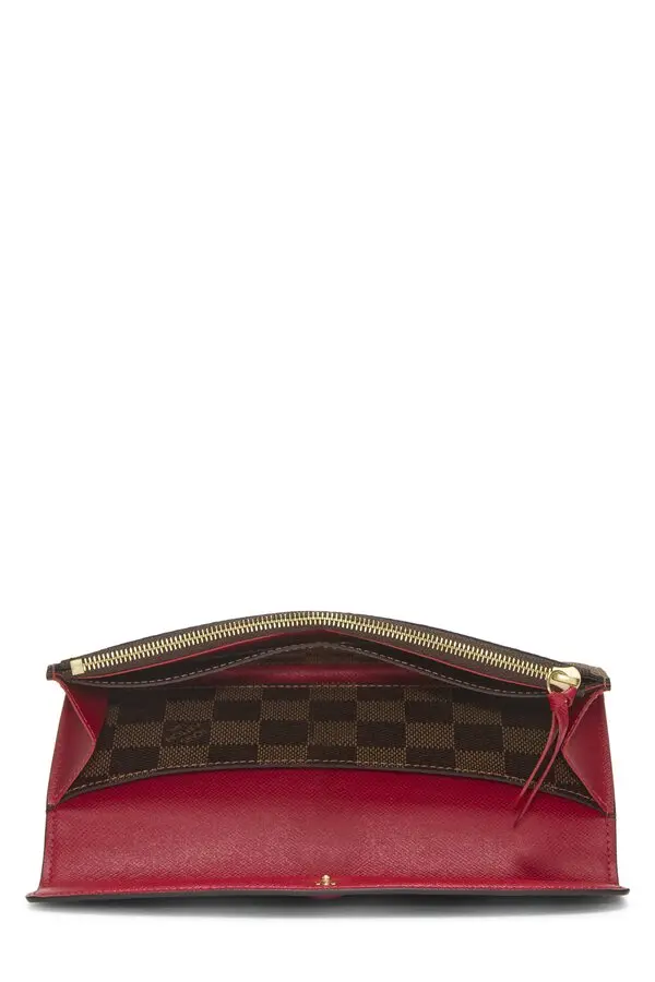 LOUIS VUITTON Damier Ebene Emilie Wallet - Pink