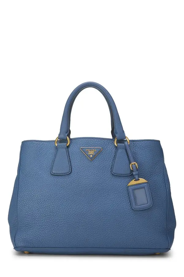 Prada Vitello Daino Convertible Tote - Blue