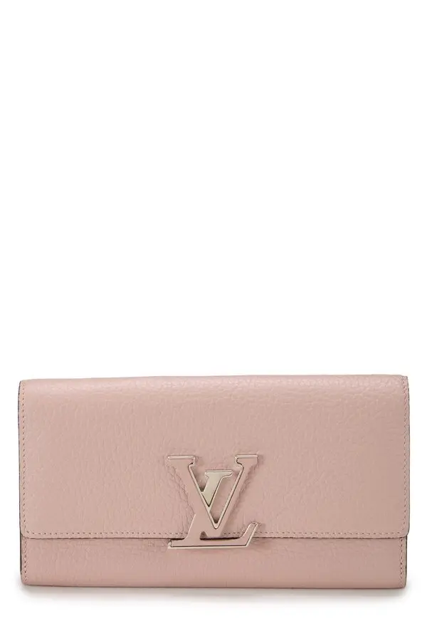 LOUIS VUITTON Taurillon Capucines Wallet - Pink