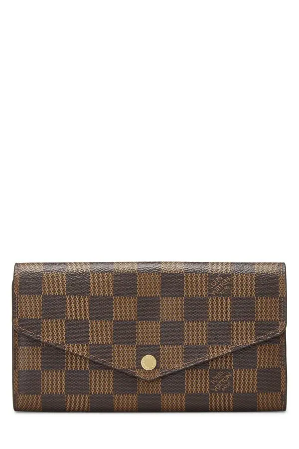 LOUIS VUITTON Damier Ebene Sarah Nm Wallet - Brown