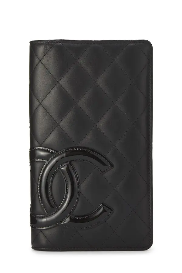 Chanel Quilted Calfskin Cambon Ligne Long Wallet - Black