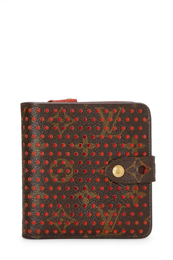 LOUIS VUITTON Monogram Canvas Perforated Zippy Compact - Orange