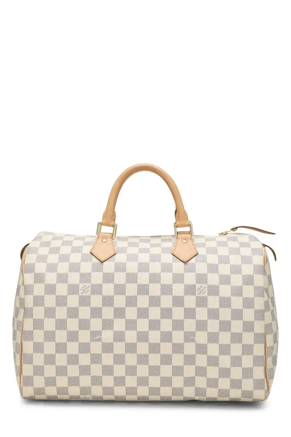 LOUIS VUITTON Damier Azur Speedy 35 - White