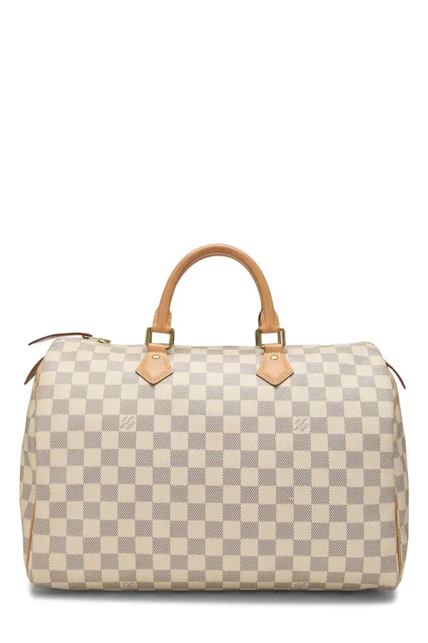 LOUIS VUITTON Damier Azur Speedy 35 - White
