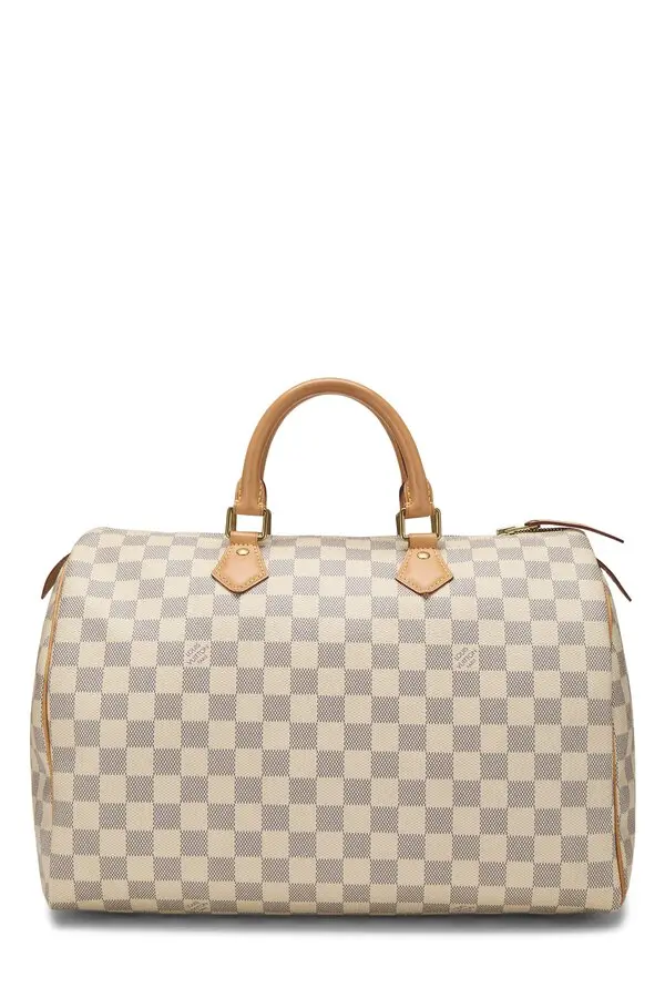 LOUIS VUITTON Damier Azur Speedy 35 - White