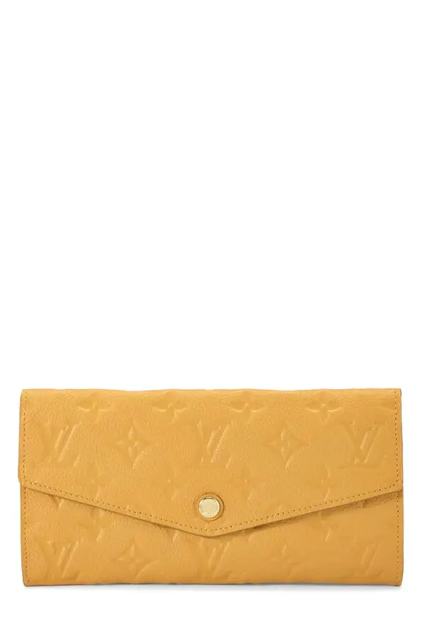 LOUIS VUITTON Safran Monogram Empreinte Josephine Wallet - Yellow