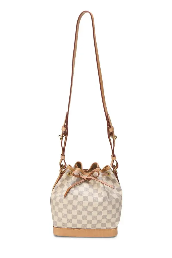 LOUIS VUITTON Damier Azur Noé Bucket Bag - White