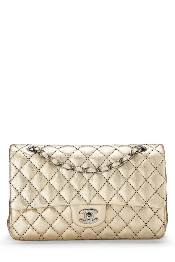 Chanel Metallic Quilted Lambskin Classic Double Flap Medium