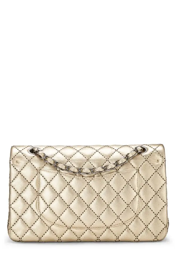 Chanel Metallic Quilted Lambskin Classic Double Flap Medium