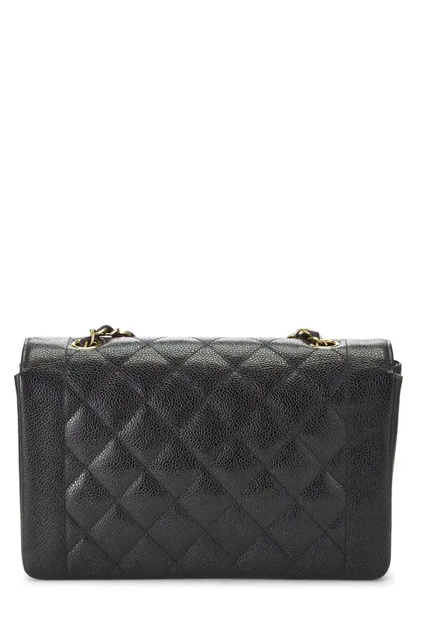 Chanel Quilted Caviar Diana Flap Bag - Black