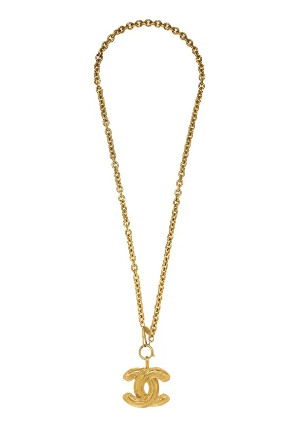 Chanel Quilted 'cc' Logo Necklace - Gold