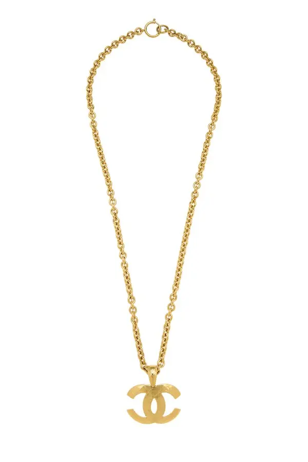 Chanel Quilted 'cc' Logo Necklace - Gold