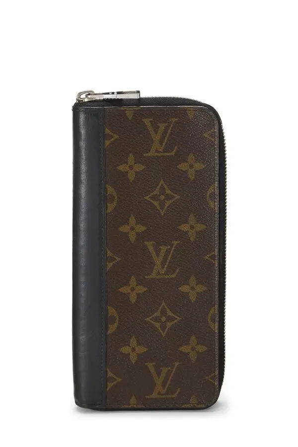 LOUIS VUITTON Monogram Canvas Macassar Zippy Vertical Wallet - Brown