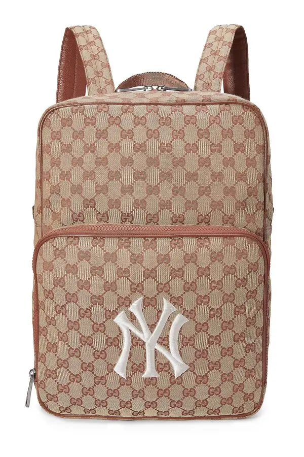 Gucci Gg Canvas New York Yankees Backpack - Orange