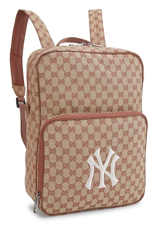 Gucci Gg Canvas New York Yankees Backpack - Orange