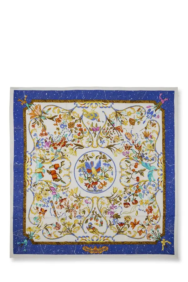 Hermès Multicolor 'pierres D'orient Et D'occident' Silk Scarf 90 - White