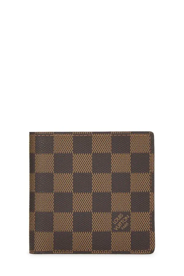 LOUIS VUITTON Damier Ebene Marco Wallet - Brown