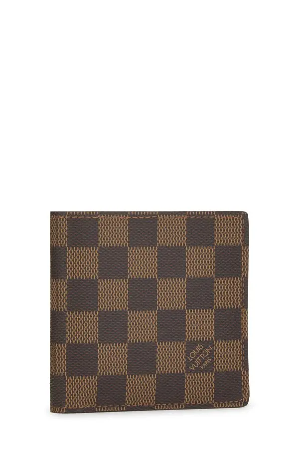 LOUIS VUITTON Damier Ebene Marco Wallet - Brown