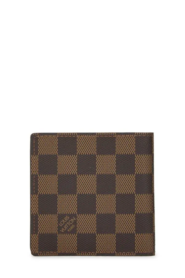 LOUIS VUITTON Damier Ebene Marco Wallet - Brown