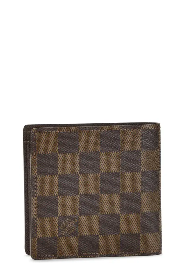 LOUIS VUITTON Damier Ebene Marco Wallet - Brown