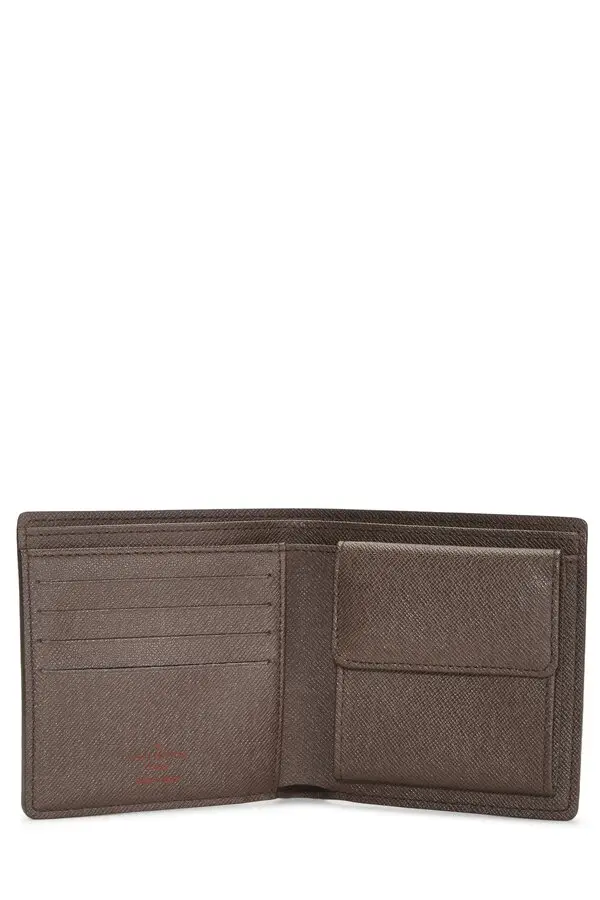 LOUIS VUITTON Damier Ebene Marco Wallet - Brown