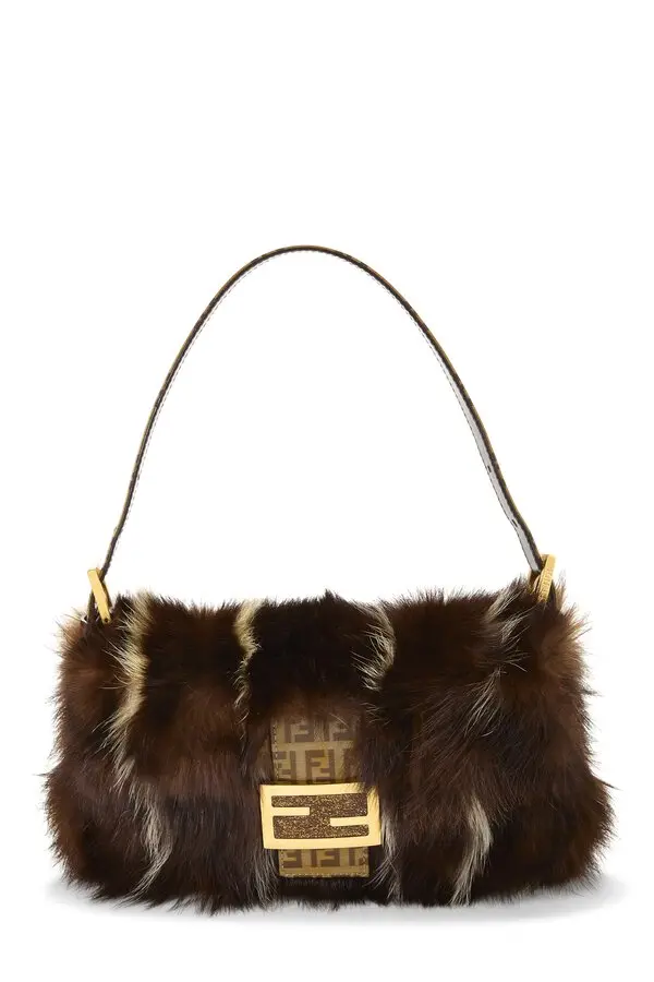 Fendi Fur Baguette - Brown