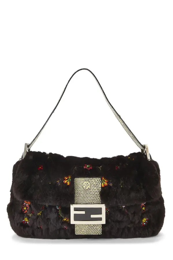 Fendi Fur Baguette - Brown