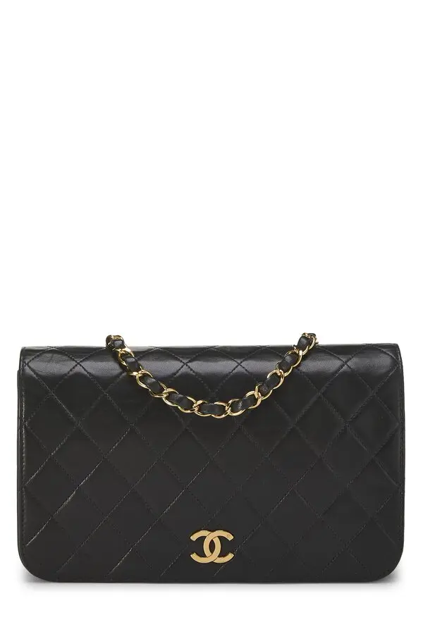 Chanel Quilted Lambskin Snap Full Flap Small - Black