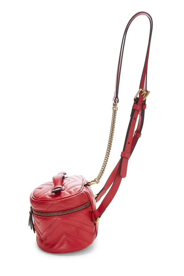 Gucci Leather Gg Marmont Backpack - Red