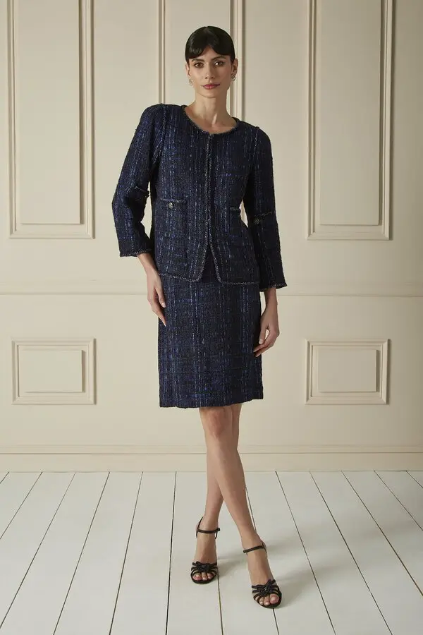 Chanel Blue Tweed Skirt Suit