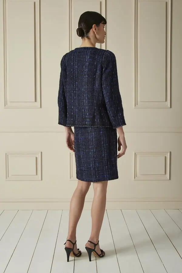 Chanel Blue Tweed Skirt Suit