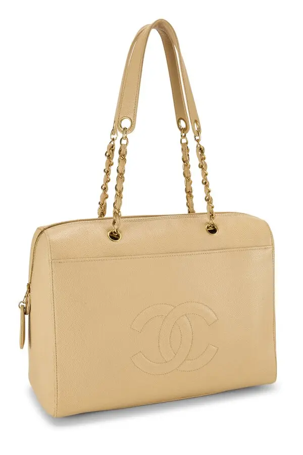 Chanel Caviar Leather Zip Tote Bag