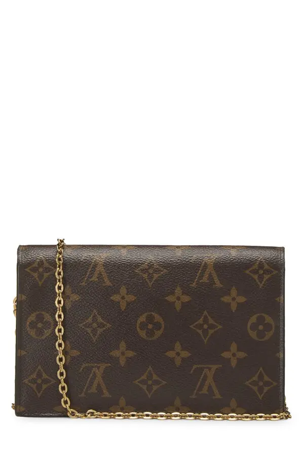 LOUIS VUITTON Raspberry Monogram Canvas Flore Wallet On Chain