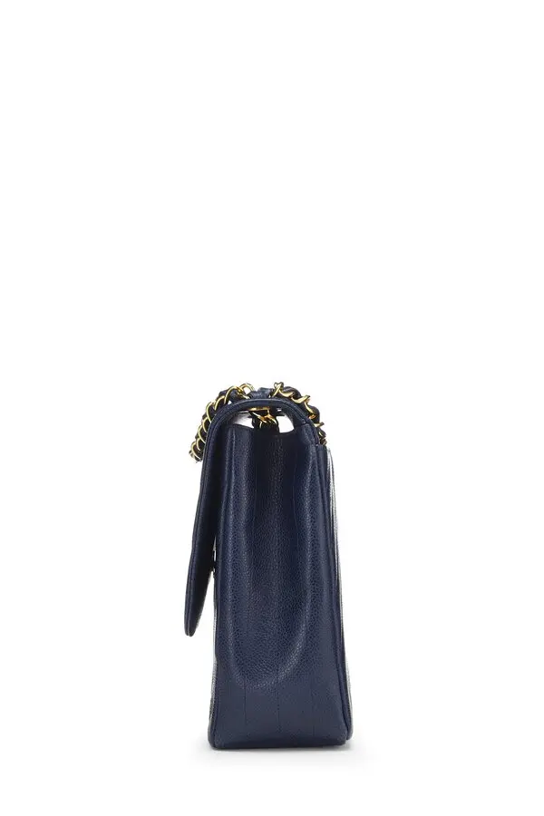 Chanel Caviar Diagonal Flap - Navy
