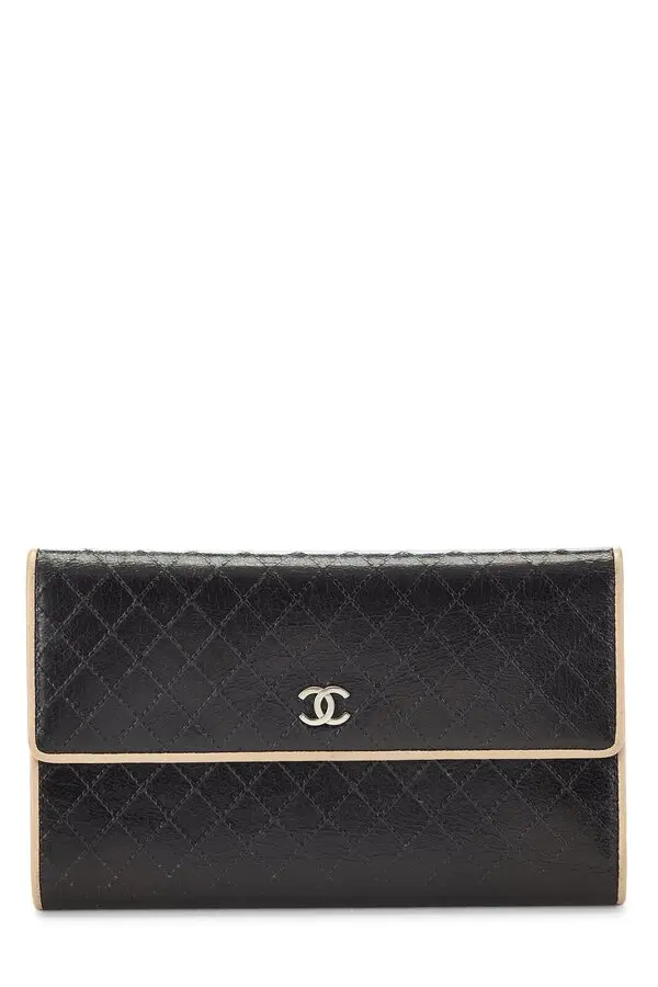 Chanel Calfskin Long Wallet - Black