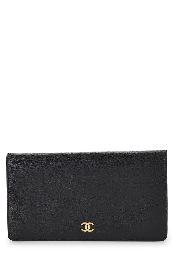 Chanel Calfskin Long Wallet - Black