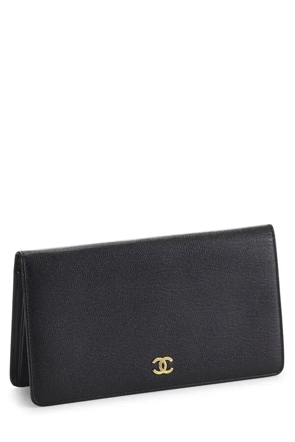 Chanel Calfskin Long Wallet - Black