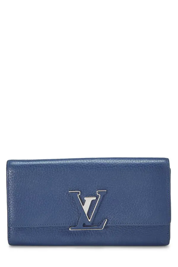 LOUIS VUITTON Taurillon Capucines Wallet - Blue