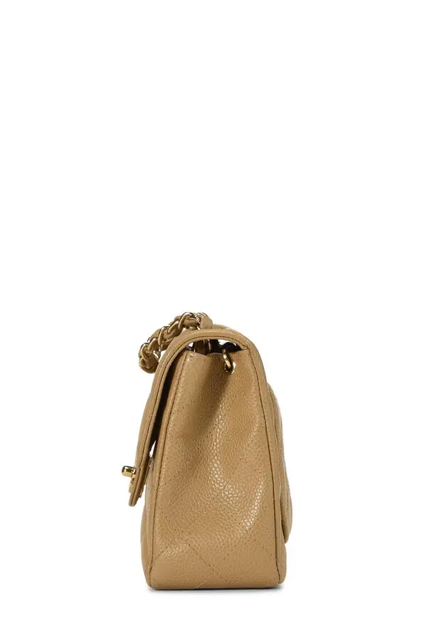 Chanel Quilted Caviar Half Flap - Beige