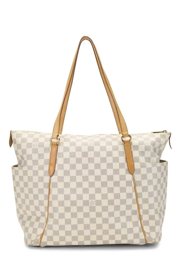 LOUIS VUITTON Damier Azur Totally Tote - White