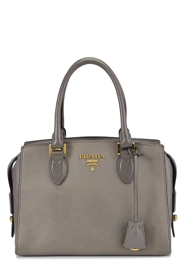 Prada Saffiano Convertible Handbag - Grey