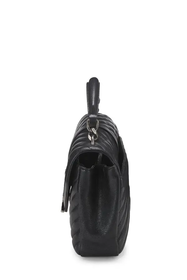 Saint Laurent Chevron Quilted Leather College Bag