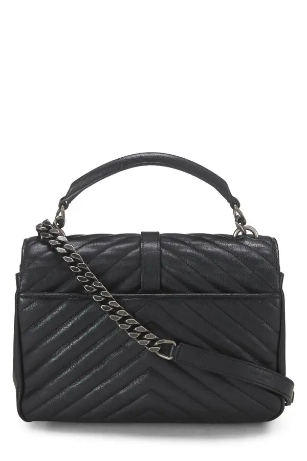 Saint Laurent Chevron Quilted Leather College Bag