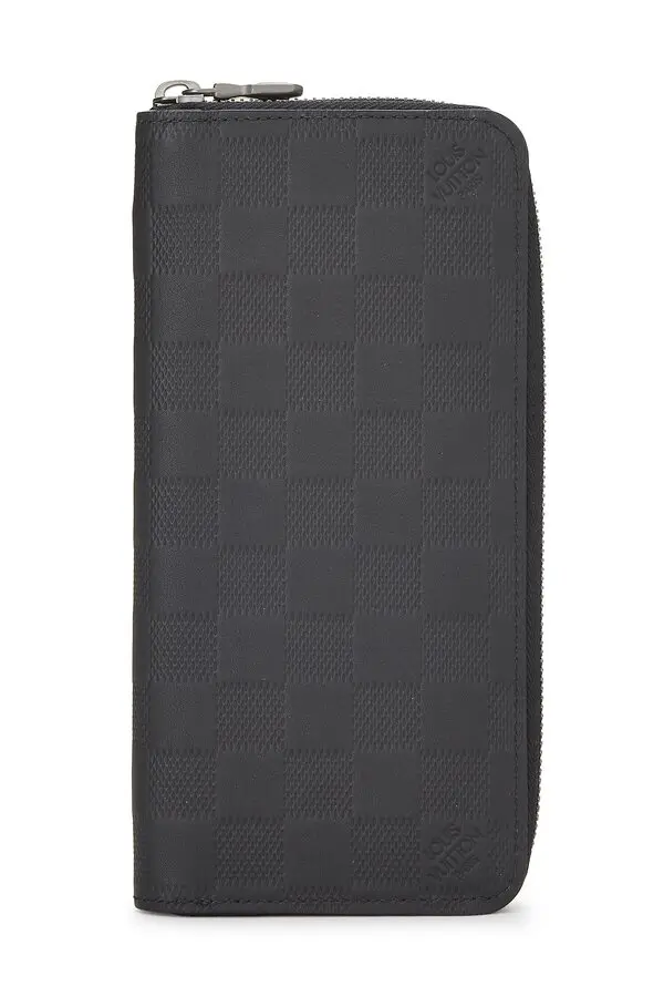 LOUIS VUITTON Damier Infini Zippy Vertical Wallet - Black