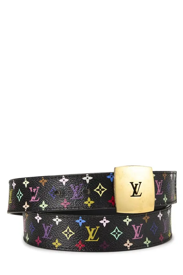 LOUIS VUITTON Takashi Murakami X Monogram Multicolore Ceinture 80 - Black