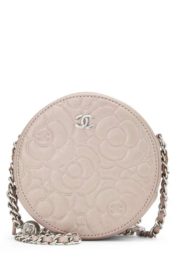 Chanel Calfskin Camellia Round Crossbody