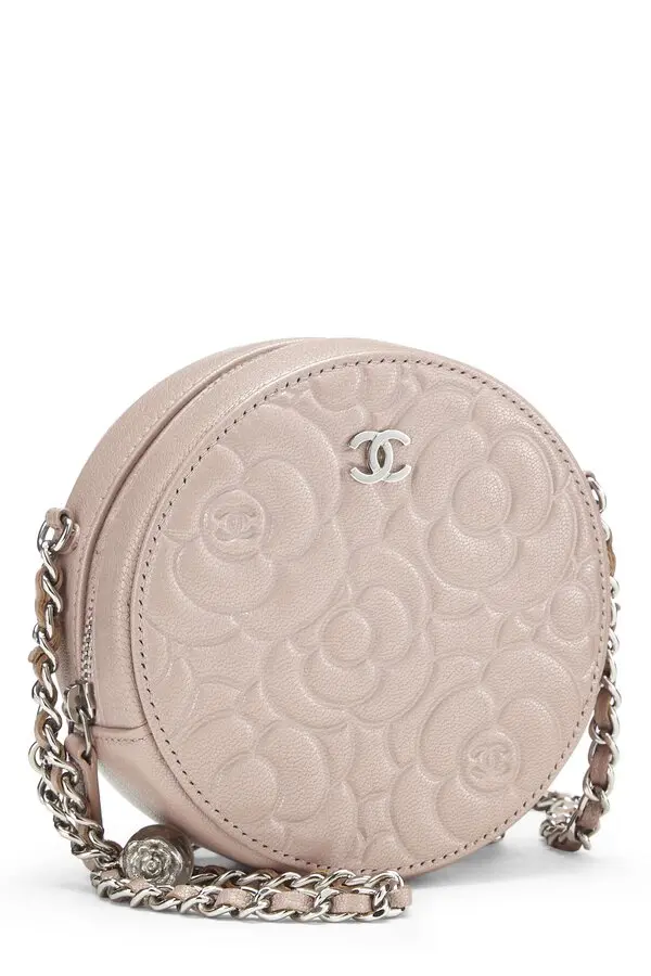 Chanel Calfskin Camellia Round Crossbody