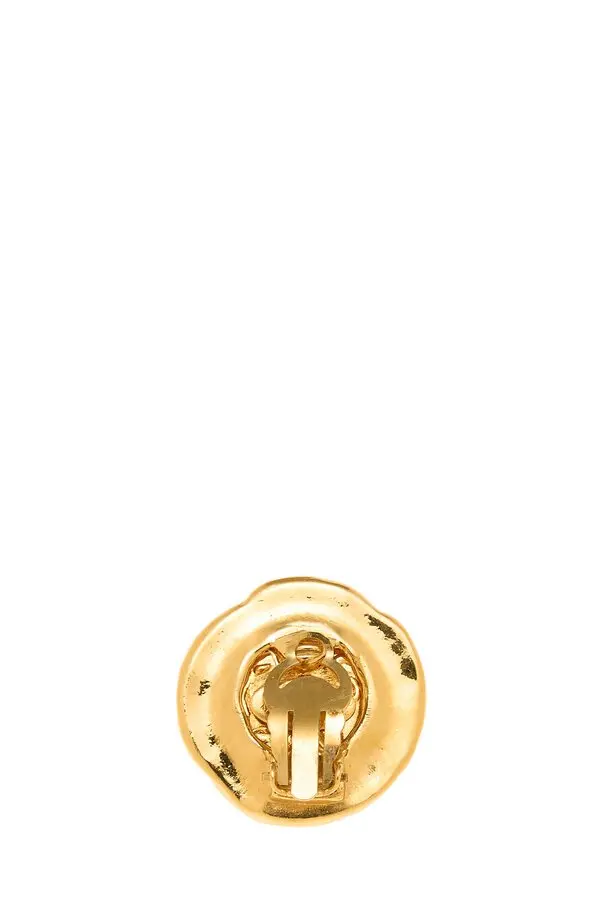 Chanel Cc Button Earrings - Gold