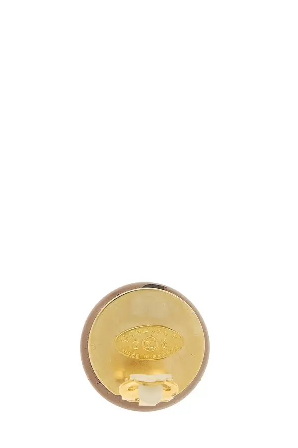 Chanel Cc Button Earrings - Gold