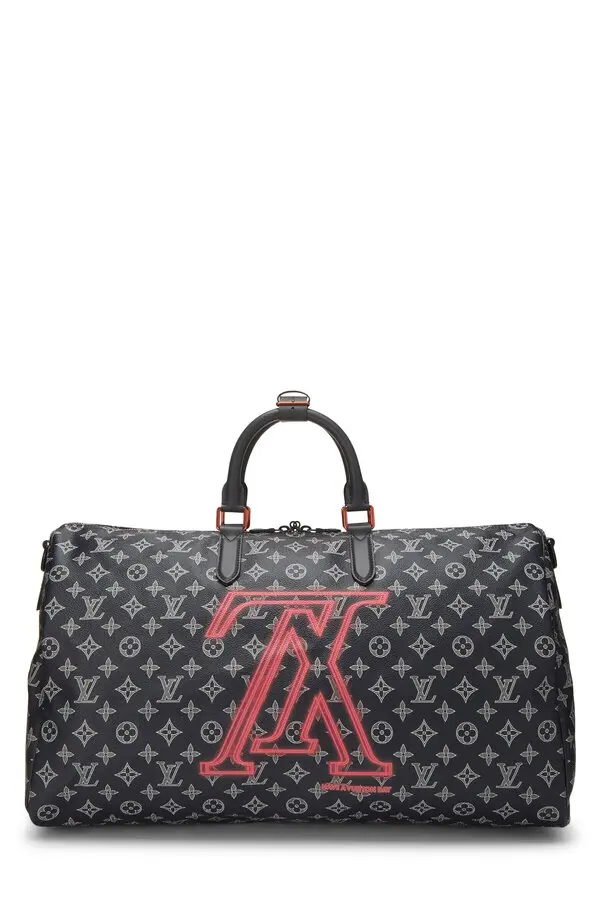 LOUIS VUITTON Kim Jones Monogram Upside Down Keepall Bandouliere 50 - Navy